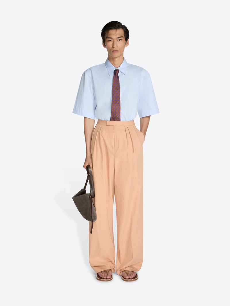 Pleated cotton poplin pants - Spring-Summer Men | Dries Van Noten